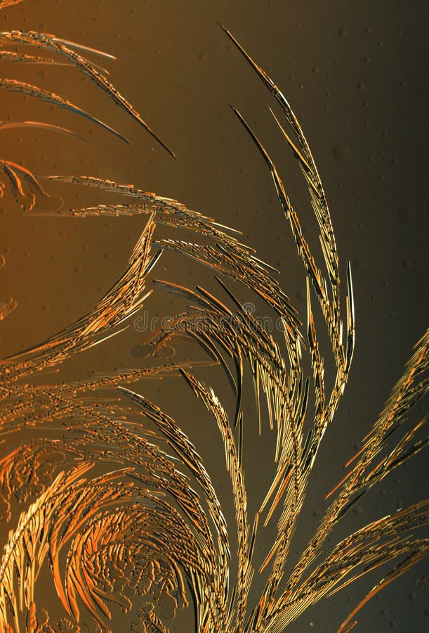 Gold Frost Drawings on the Glass As a Background Stock Image - Image of ...