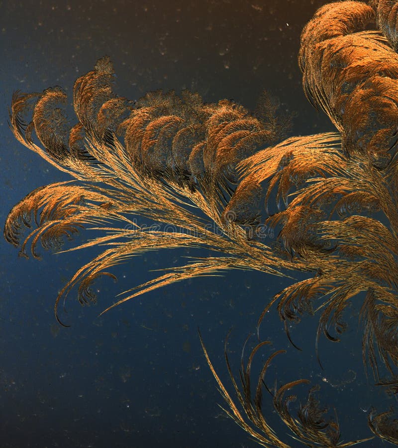 Gold Frost Drawings on the Glass As a Background Stock Photo - Image of ...