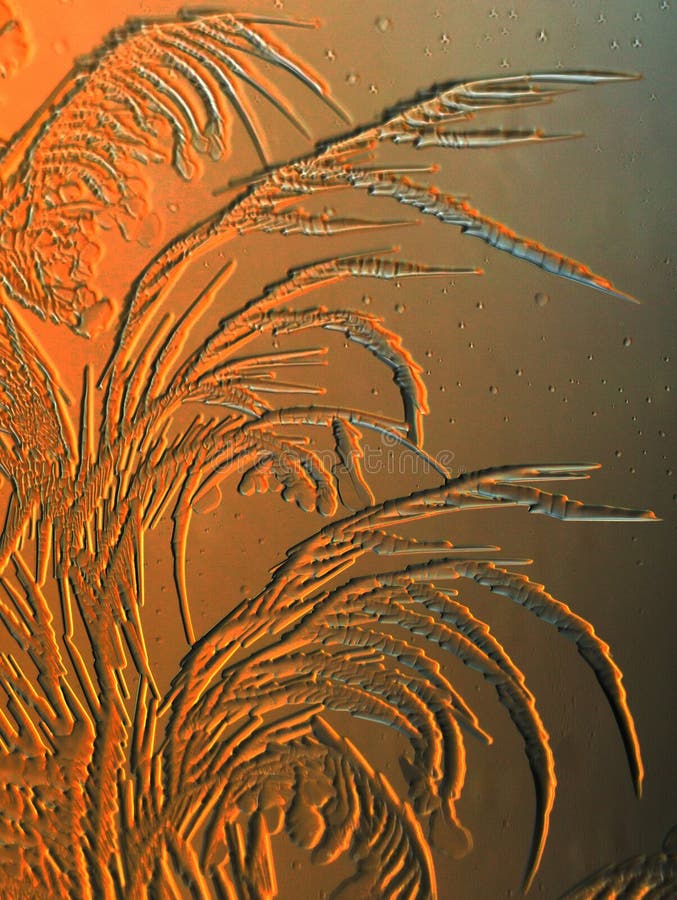 Gold Frost Drawings on the Glass As a Background Stock Image - Image of ...