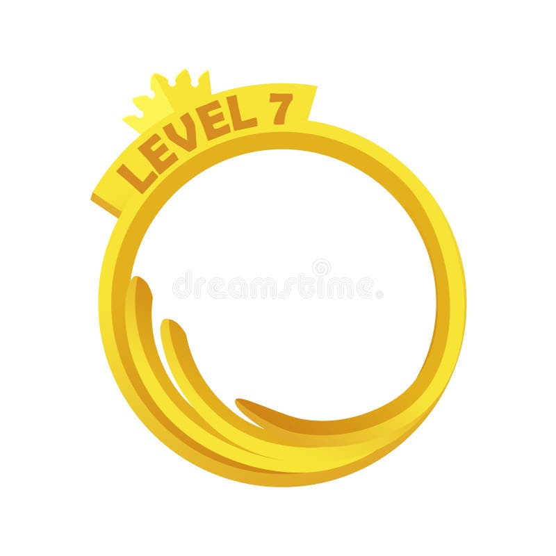 Gold Game Avatar, Round Frame Level Up Template. Stock Vector ...