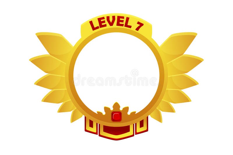 Gold Game Frame Avatar, Luxury Round Template for Game Ui. Stock Vector ...