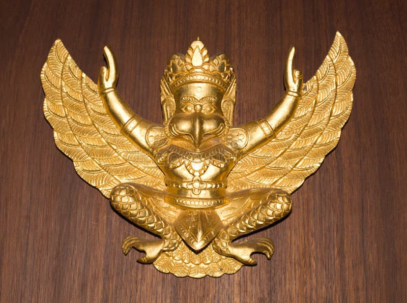 Gold Garuda on the Outer Walls of the Temple of the Emerald Buddha ...