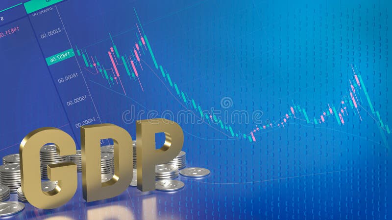 Gold Gdp for Business Concept 3d Rendering Stock Illustration ...