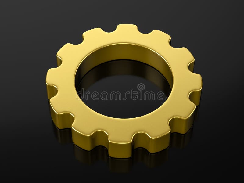 Gold bar gear stock vector. Illustration of money, currency - 142479650