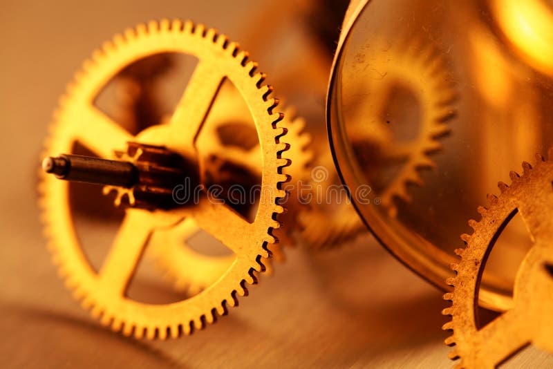 Gold gears stock photo. Image of fashioned, bronze, metal - 15745356