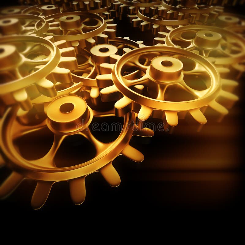 Gold gears and cogs macro stock illustration. Illustration of cogwheel ... Gold gears and cogs macro stock illustration. Illustration of cogwheel ...