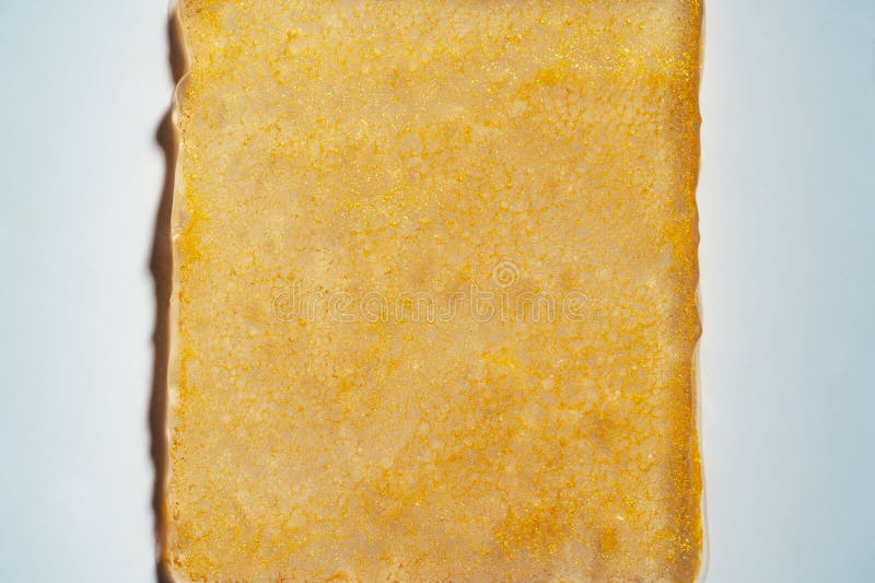 Gold Gel Rectangle Smear on White Background Stock Image - Image of ...