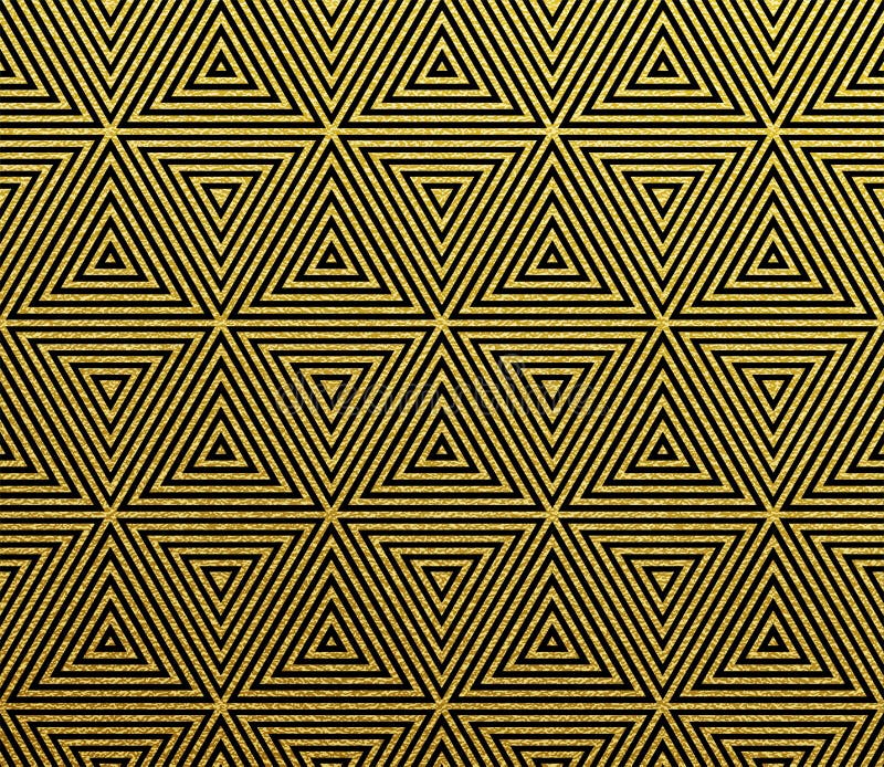 Seamless Gold Geometric Pattern with Line Rhombus Stock Illustration ...