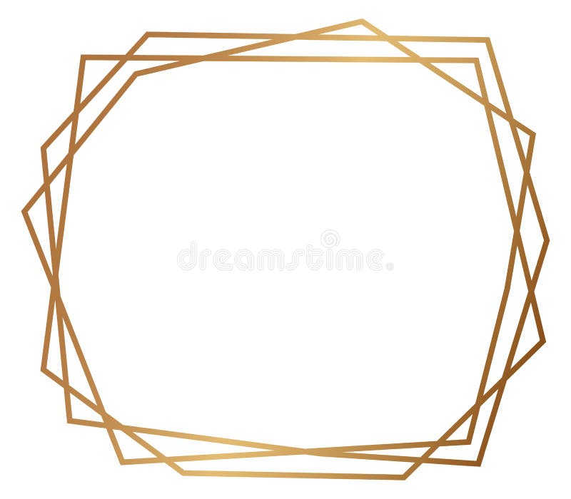 Gold Geometric Frame. Art Deco Polygonal Border Stock Vector ...