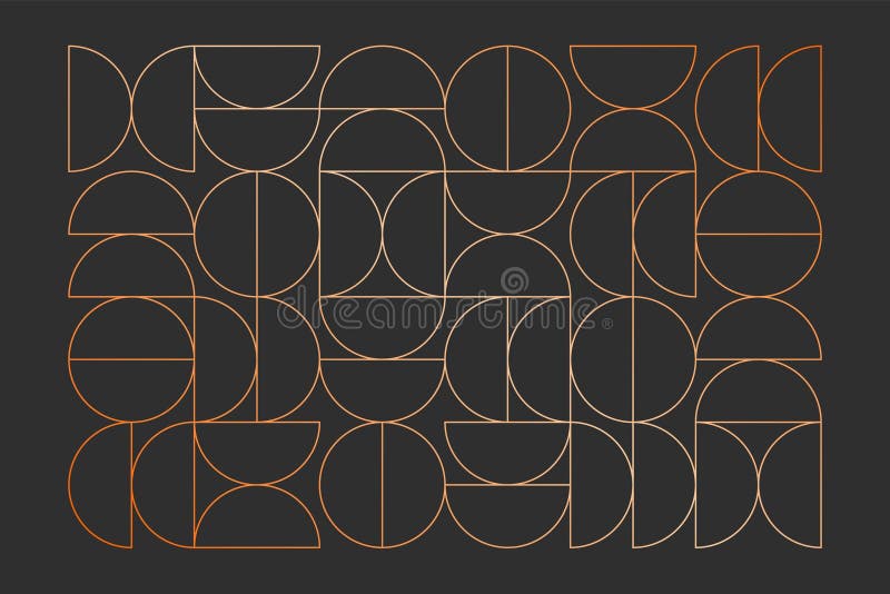 Gold Geometric Line Pattern. Abstract Circle Shape, Luxury Art Deco ...