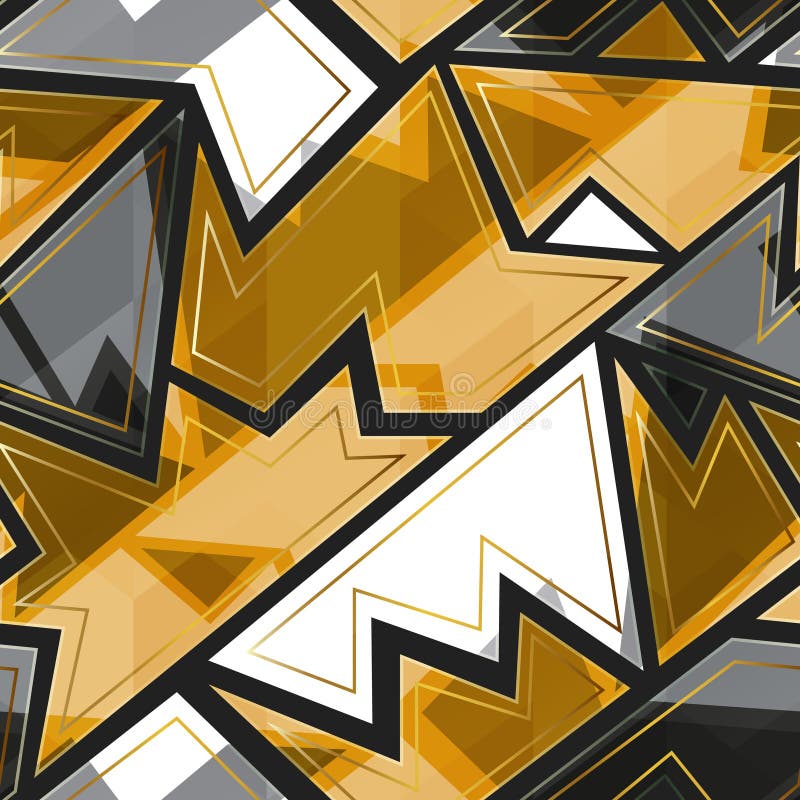 Gold Geometric Seamless Pattern Stock Vector - Illustration of vector ...