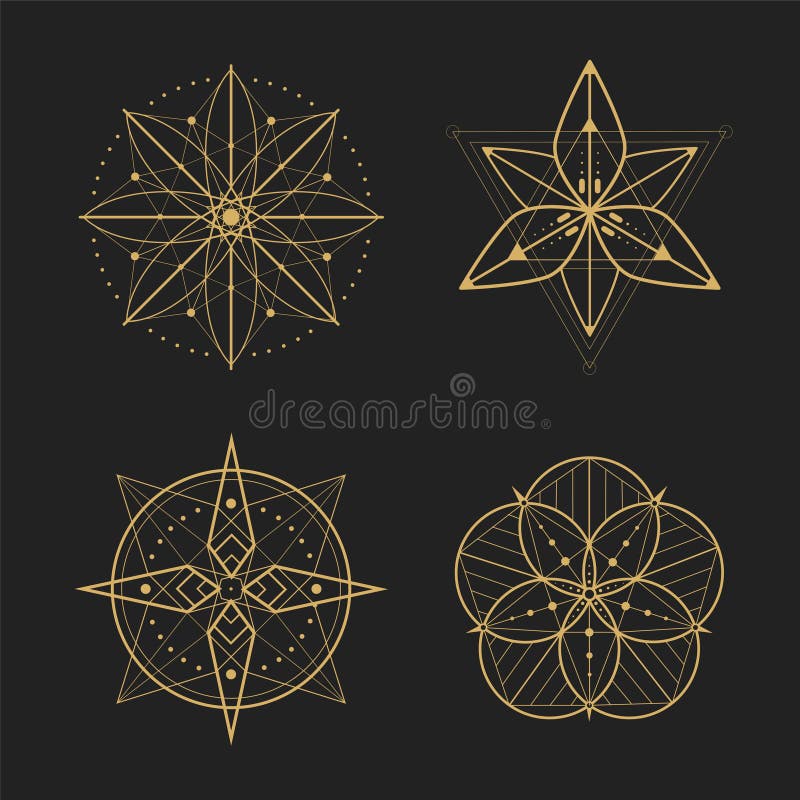Gold geometry set design stock vector. Illustration of concept - 71496421