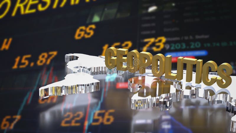 The Gold Geopolitics on World Map 3d Rendering Stock Illustration ...
