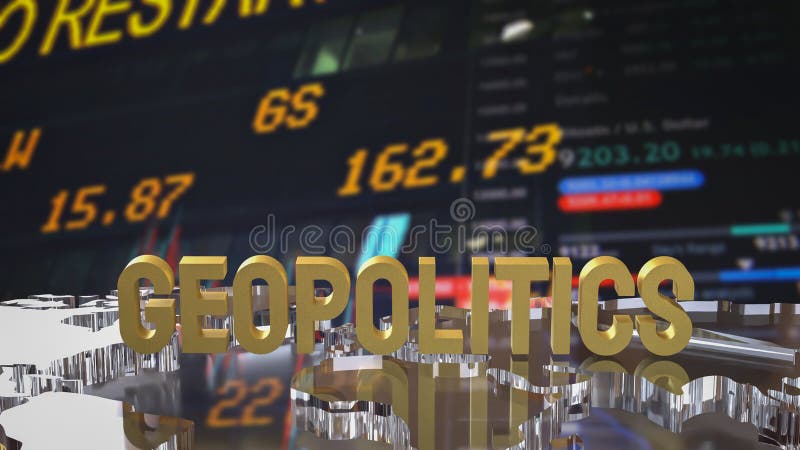 The Gold Geopolitics on World Map 3d Rendering Stock Illustration ...