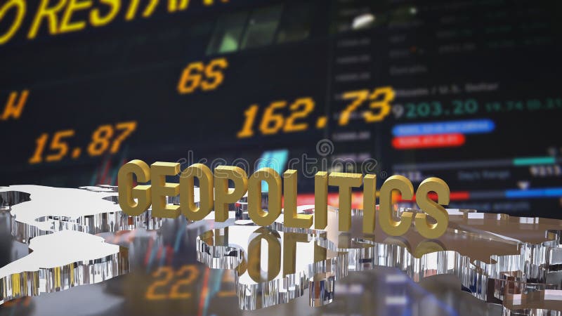 The Gold Geopolitics on World Map 3d Rendering Stock Illustration ...