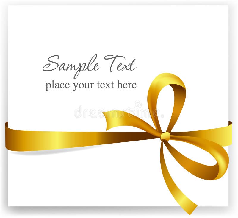 Gold gift bow with ribbons stock vector. Illustration of holiday - 49460079