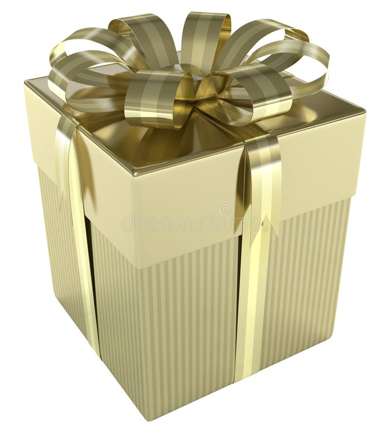 Gold Gift Box stock photo. Image of anniversary, gold - 3682388