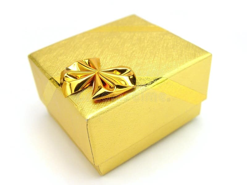Gold gift box stock image. Image of love, yellow, christmas - 3993007