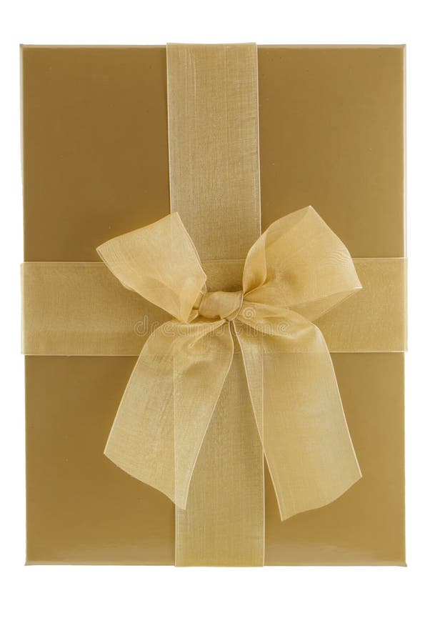 Gold gift box stock image. Image of christmas, isolated - 7598263