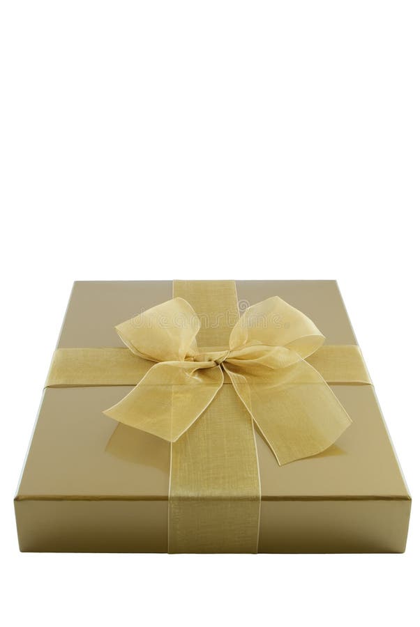 Gold gift box stock photo. Image of presents, xmas, package - 7598272