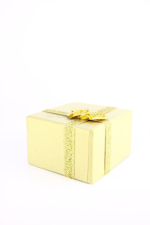 Gold gift box stock image. Image of packaging, surprise - 8215783