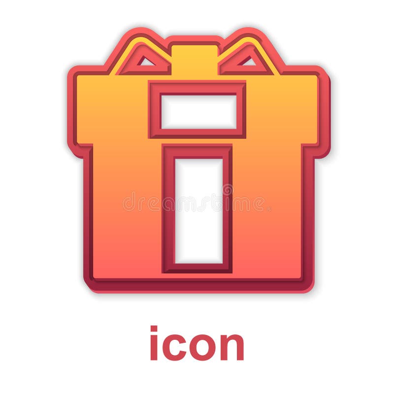 Gold Gift Box Icon Isolated on White Background. Vector Stock Vector ...