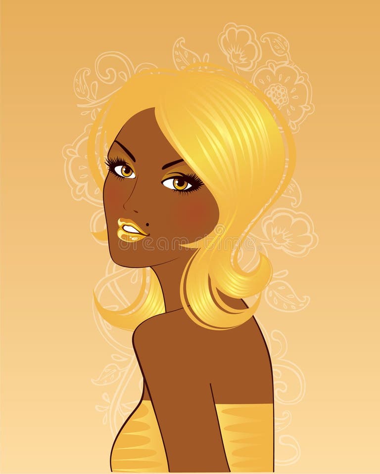 Face Girl Gold Stock Illustrations – 12,097 Face Girl Gold Stock ...