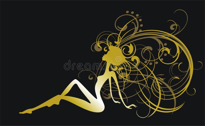 Gold girl stock illustration. Illustration of head, painting - 20637969