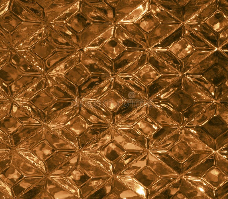 Gold Glass Texture with a Pattern of Rhombuses. Clear Glass Diamond ...