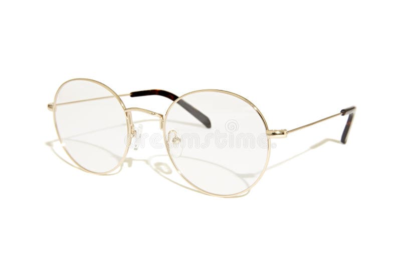 Gold Glasses with an Eye Chart Snellen Stock Image - Image of blind ...