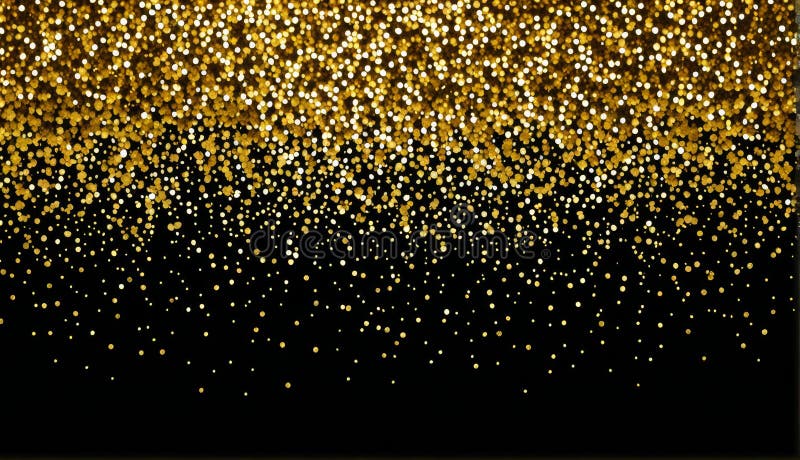 Gold Glitter on Black Background Featuring Sequin Pattern Texture Stock ...