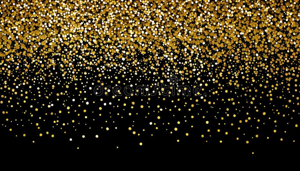 Gold Glitter on Black Background Featuring Sequin Pattern Texture Stock ...