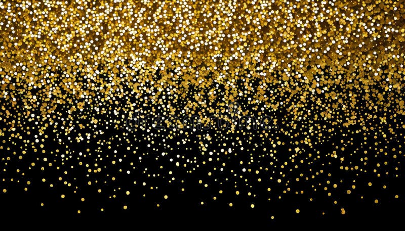 Gold Glitter on Black Background Featuring Sequin Pattern Texture Stock ...