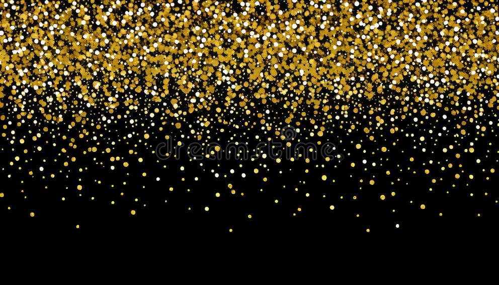 Gold Glitter on Black Background Featuring Sequin Pattern Texture Stock ...