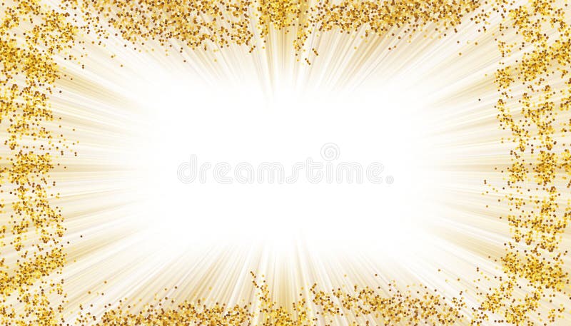 Gold Glitter Border Frame on White Backround. Vector Stock Vector ...