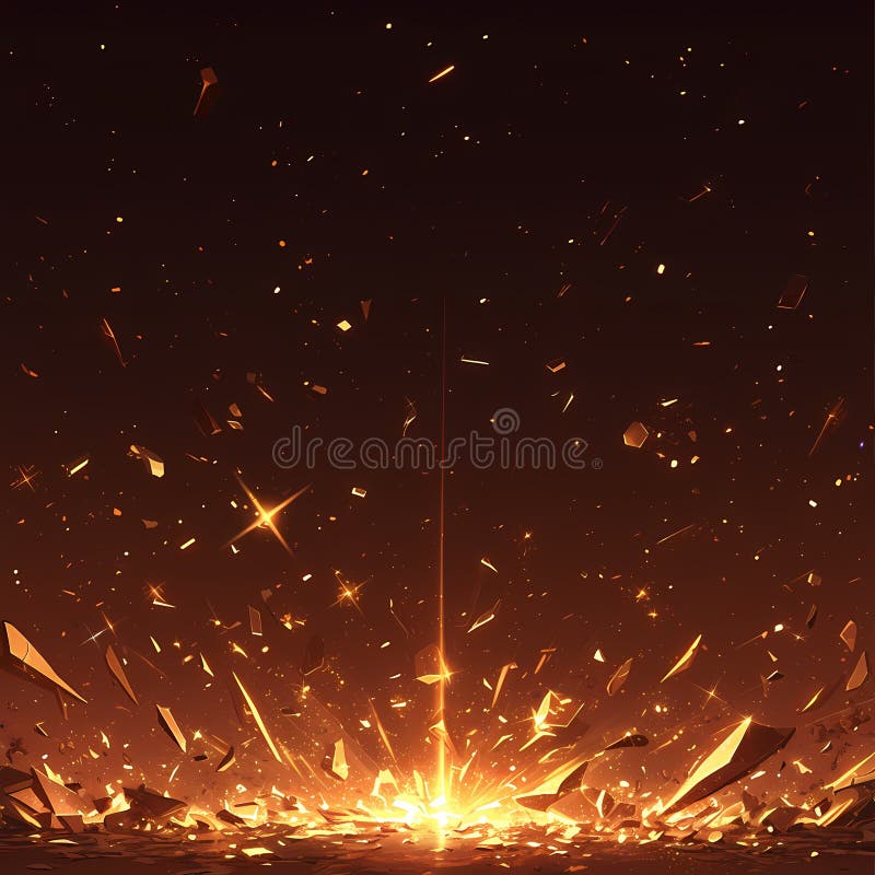 Gold Glitter Dust Explosion Effect - Stylized Stock Illustration ...