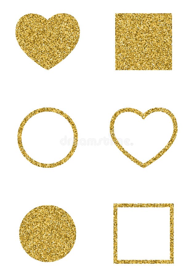 Gold Glitter Elements on a White Background. Stock Illustration ...