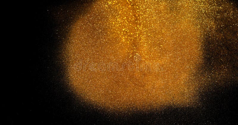 Gold Glitter Falling on Black Background Stock Image - Image of luxury ...