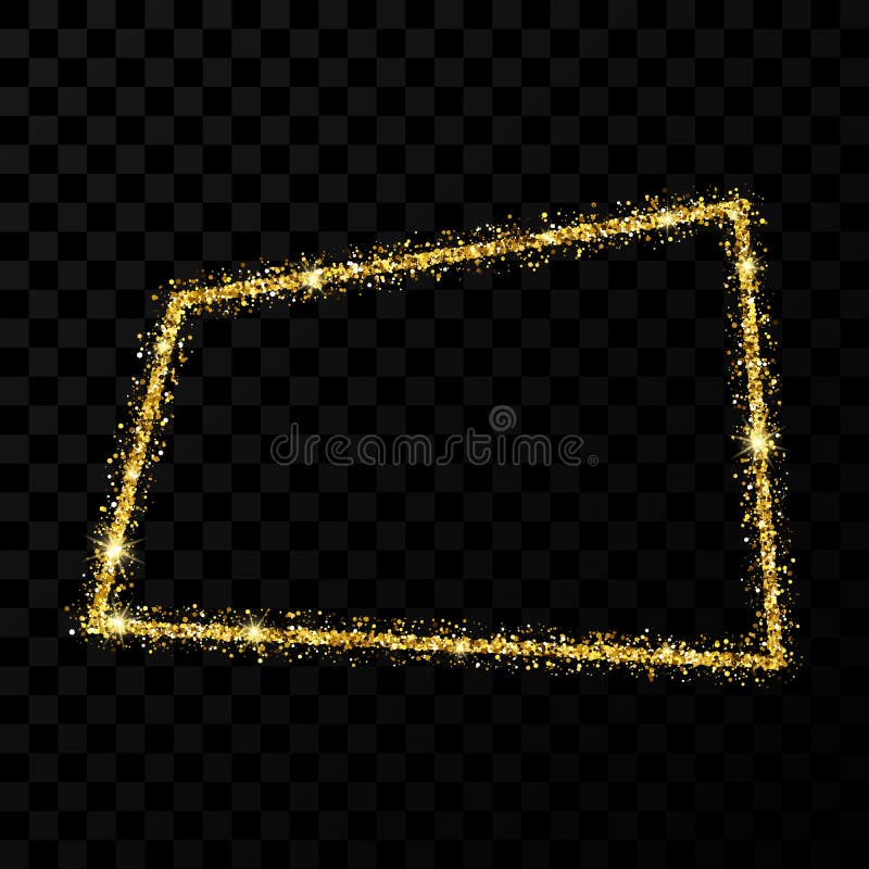 Gold Glitter Frame with Shiny Sparkles Stock Vector - Illustration of ...