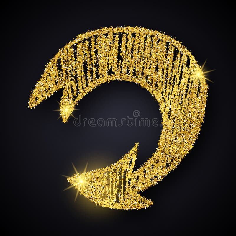 Gold Glitter Hand Drawn Arrow Stock Vector - Illustration of brush ...