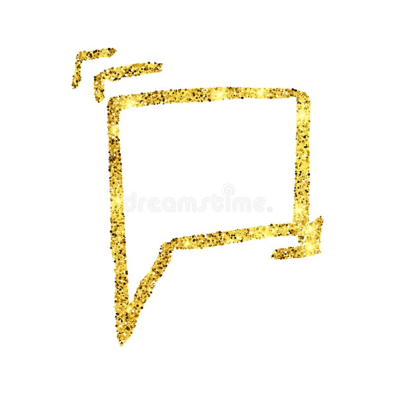 Gold Glitter Hand Drawn Speech Bubble Stock Vector - Illustration of ... Gold Glitter Hand Drawn Speech Bubble Stock Vector - Illustration of ...