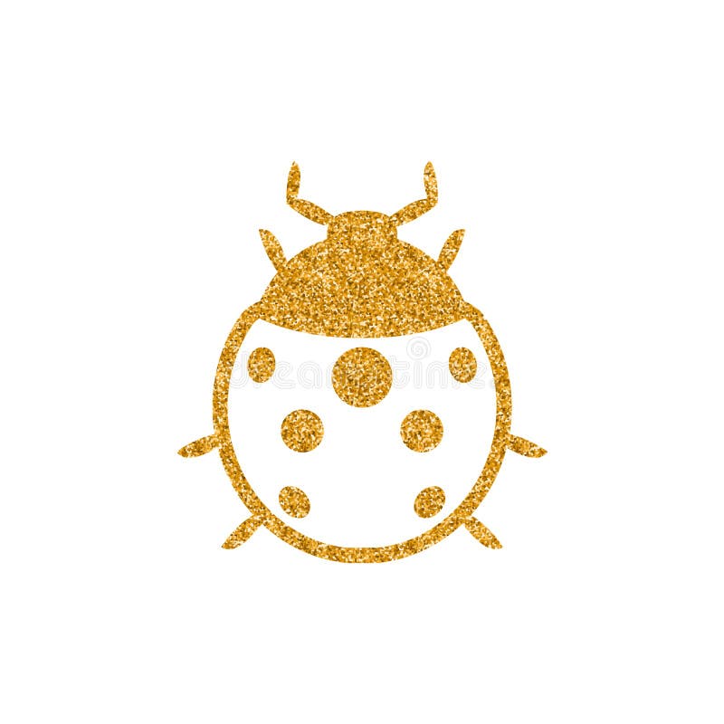 Gold Glitter Icon - Bug stock vector. Illustration of software - 194463578