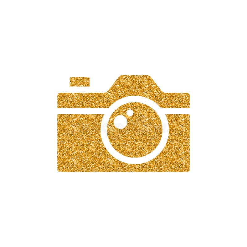 Gold Glitter Icon - Camera stock vector. Illustration of design - 194464582