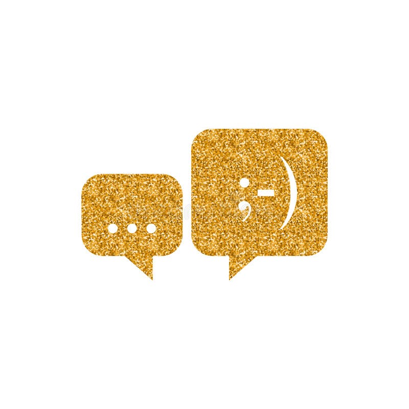 Gold Glitter Icon - Chat Bubbles Stock Vector - Illustration of ...