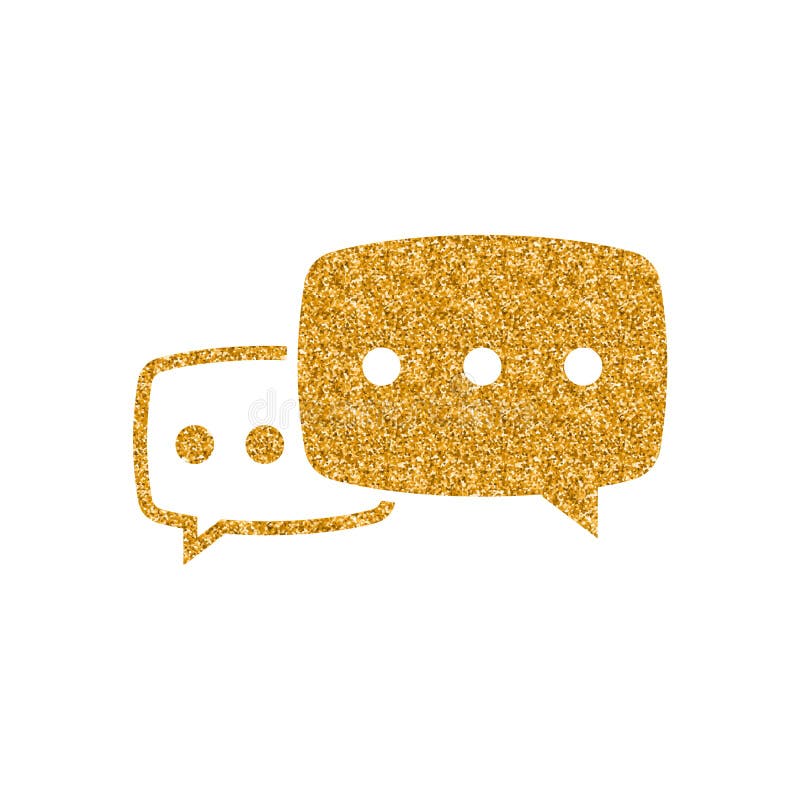 Gold Glitter Icon - Chat Sign Stock Vector - Illustration of message ...