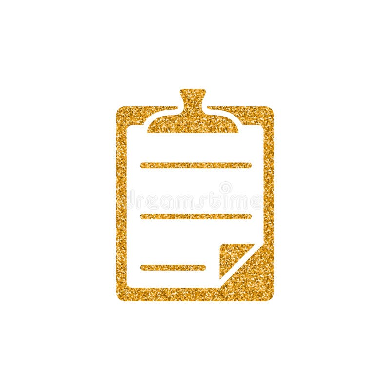 Gold Glitter Icon - Checklist Stock Vector - Illustration of report ...
