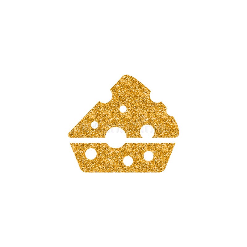 Gold Glitter Icon - Cheese stock vector. Illustration of french - 194465394