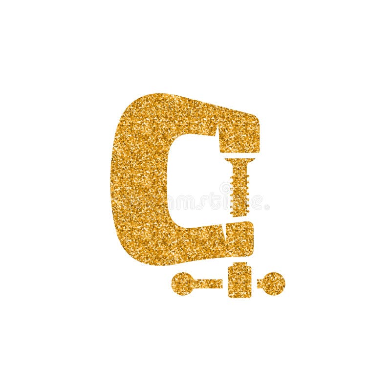 Gold Glitter Icon - Clamp Tool Stock Vector - Illustration of gold ...