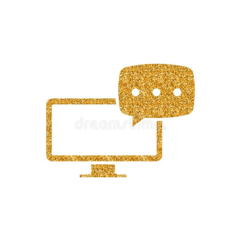 Gold Glitter Icon - Computer Chat Stock Vector - Illustration of office ...