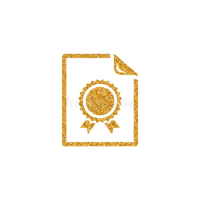 Gold Glitter Icon - Contract Document Stock Vector - Illustration of ...